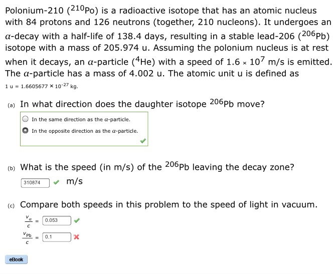 Solved Polonium-210 (210 Po) is a radioactive isotope that | Chegg.com