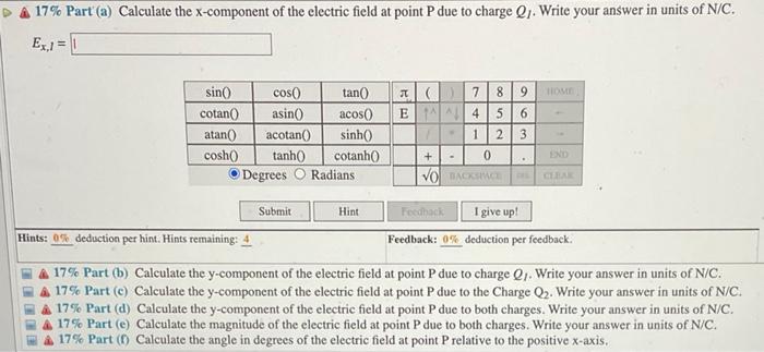 Solved (11\%) Problem 4: A positive charge of magnitude | Chegg.com