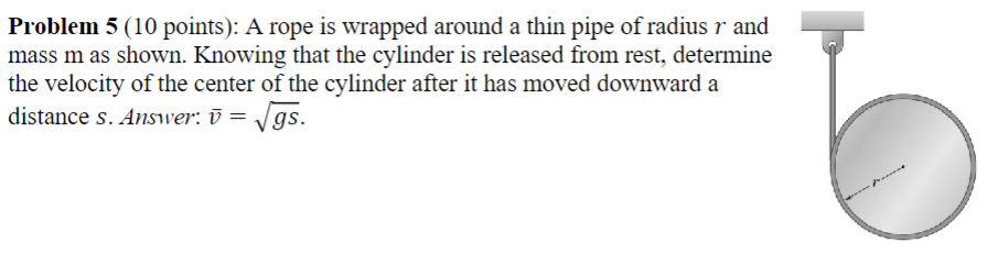 Solved Problem 5 (10 ﻿points): A rope is wrapped around a | Chegg.com