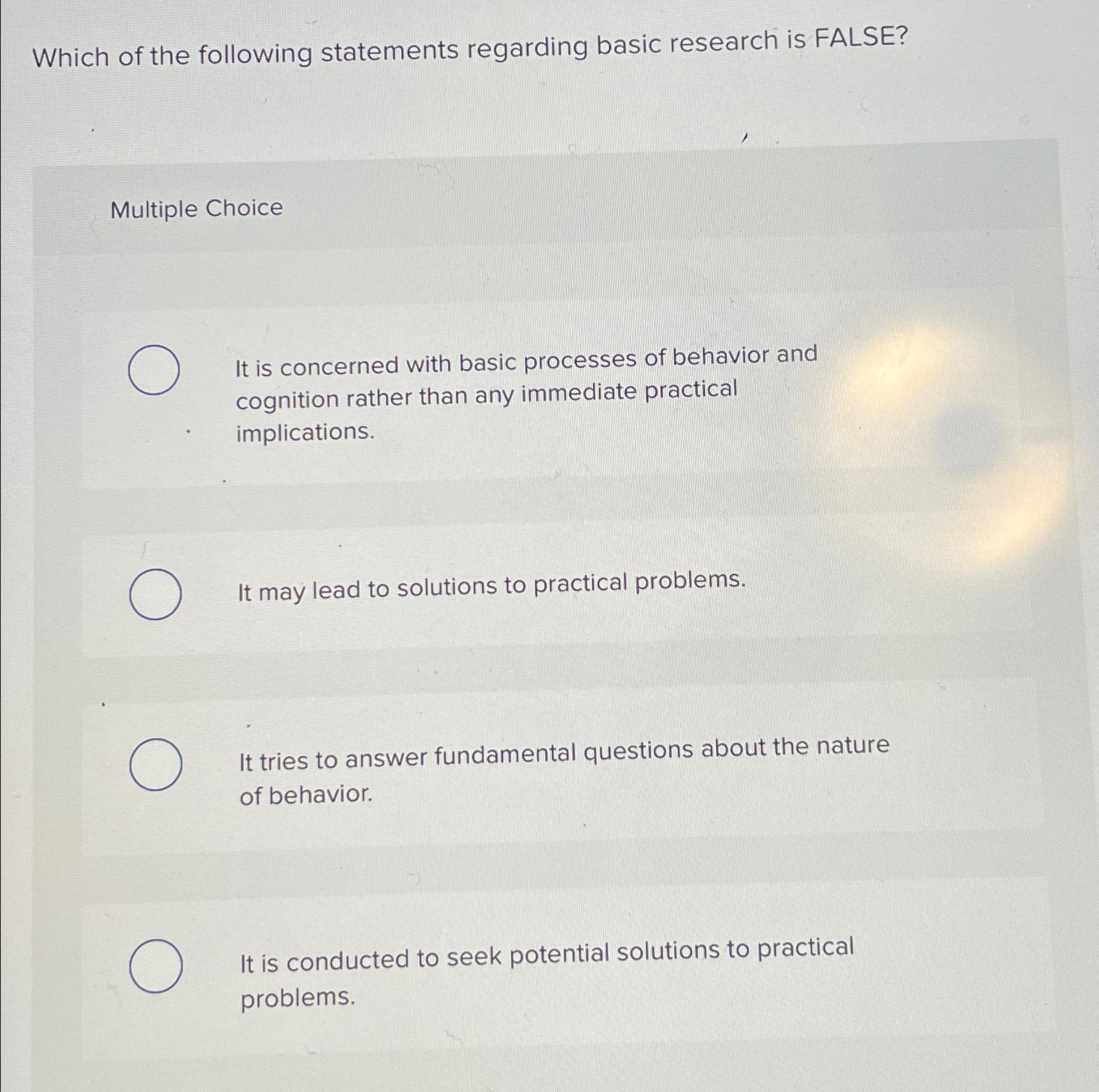 Solved Which of the following statements regarding basic | Chegg.com