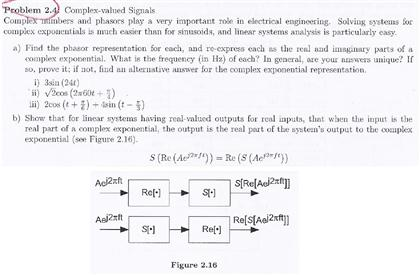 Solved Complex-valued Signals Complex numbers and play a | Chegg.com