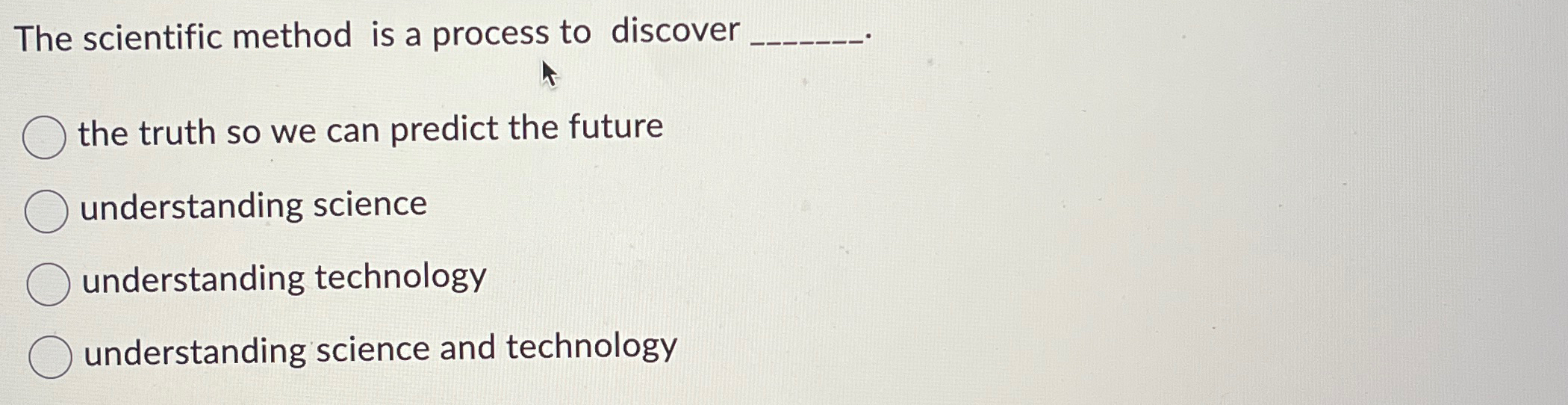Solved The scientific method is a process to discover q,the | Chegg.com