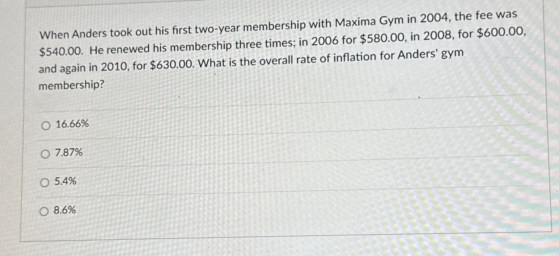 Solved When Anders took out his first two-year membership | Chegg.com