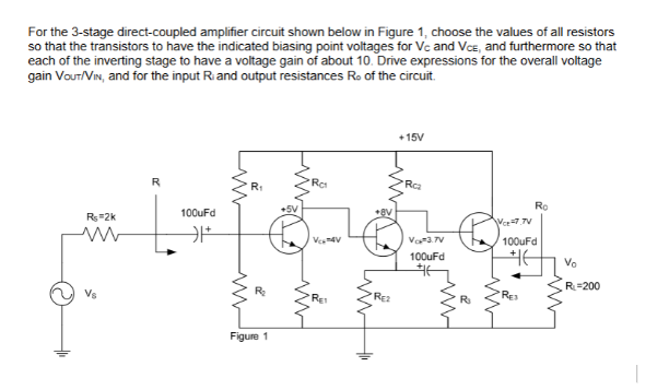 For the 3-stage direct-coupled amplifier circuit | Chegg.com