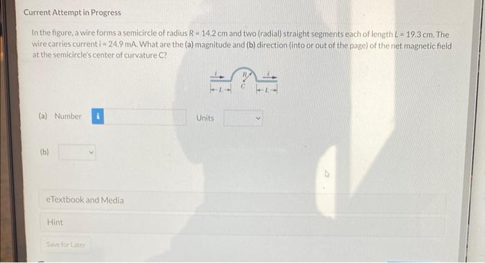 Solved In the figure, a wire forms a semicircle of radius | Chegg.com