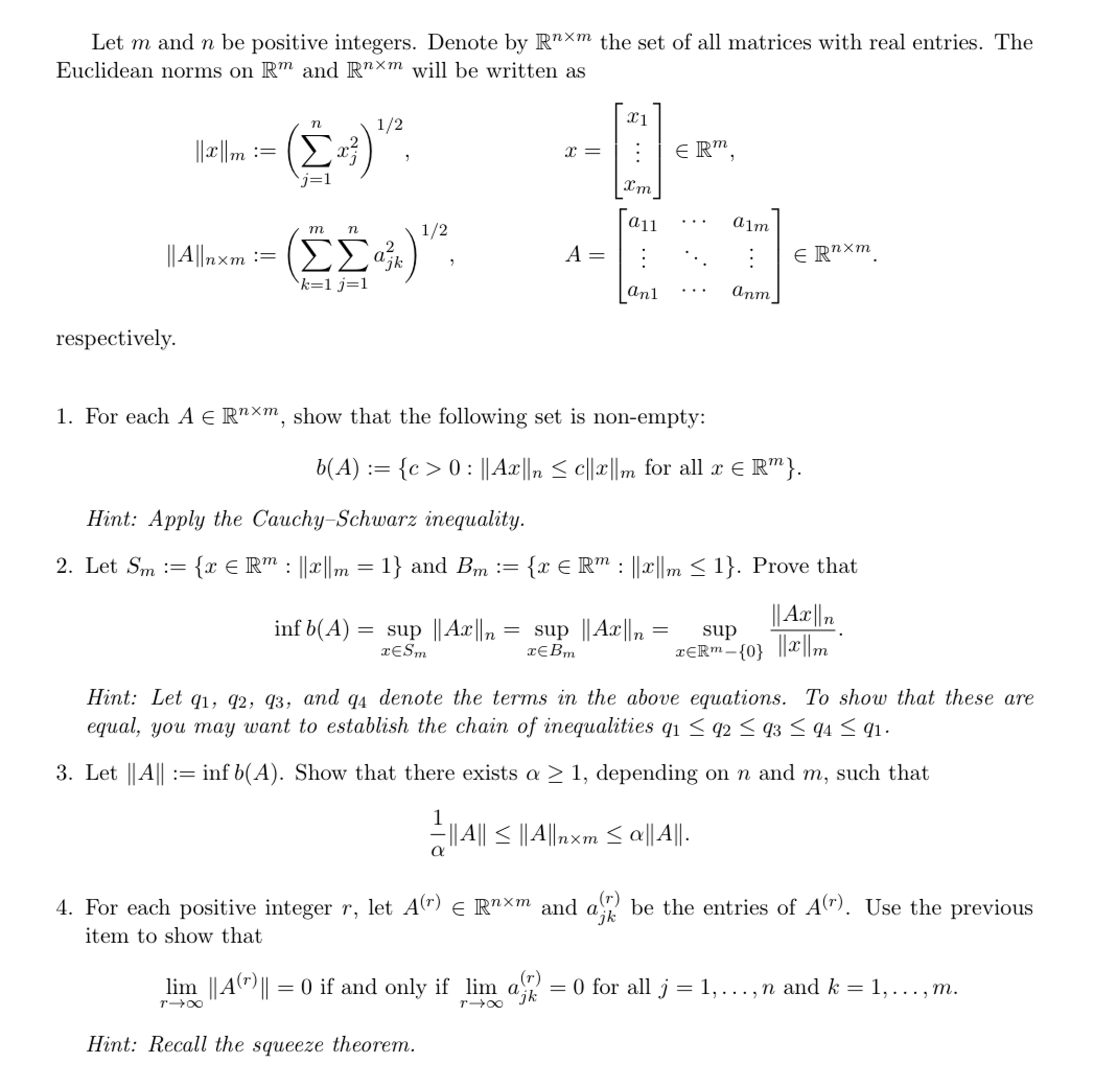 Solved Let m ﻿and n ﻿be positive integers. Denote by Rn×m | Chegg.com