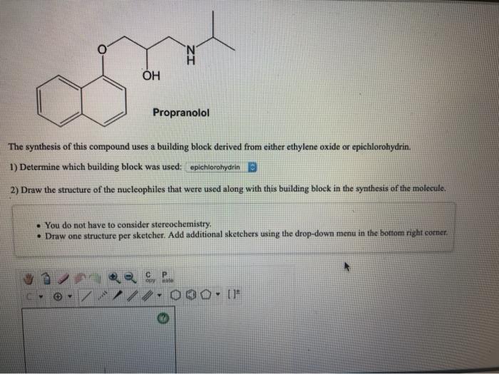 Solved OH Propranolol The synthesis of this compound uses a | Chegg.com