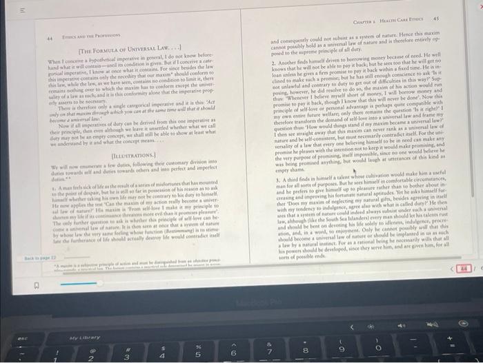 Question 8: According to Kant's theory, an action is | Chegg.com