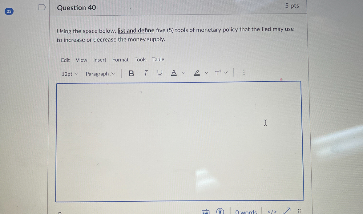 Solved 23Question 405 ﻿ptsUsing the space below, list and | Chegg.com