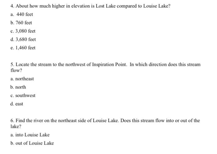 Solved Part A: Topographic Map skills Use this map figure to | Chegg.com