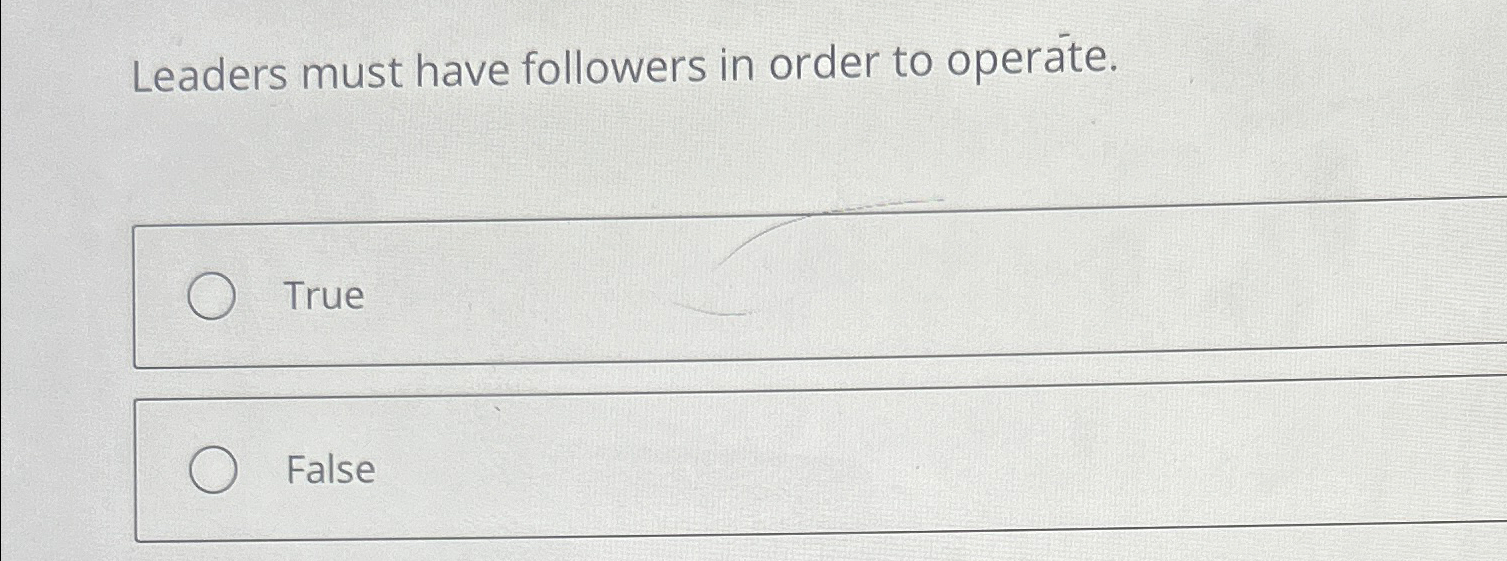Solved Leaders must have followers in order to oper\bar (a) | Chegg.com