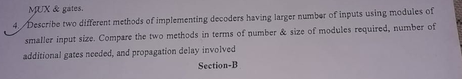 Solved 4. ﻿Describe two different methods of implementing | Chegg.com
