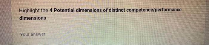 Solved Highlight the 4 Potential dimensions of distinct | Chegg.com