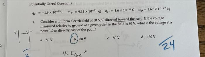 Solved Potentially Useful Constants... | Chegg.com