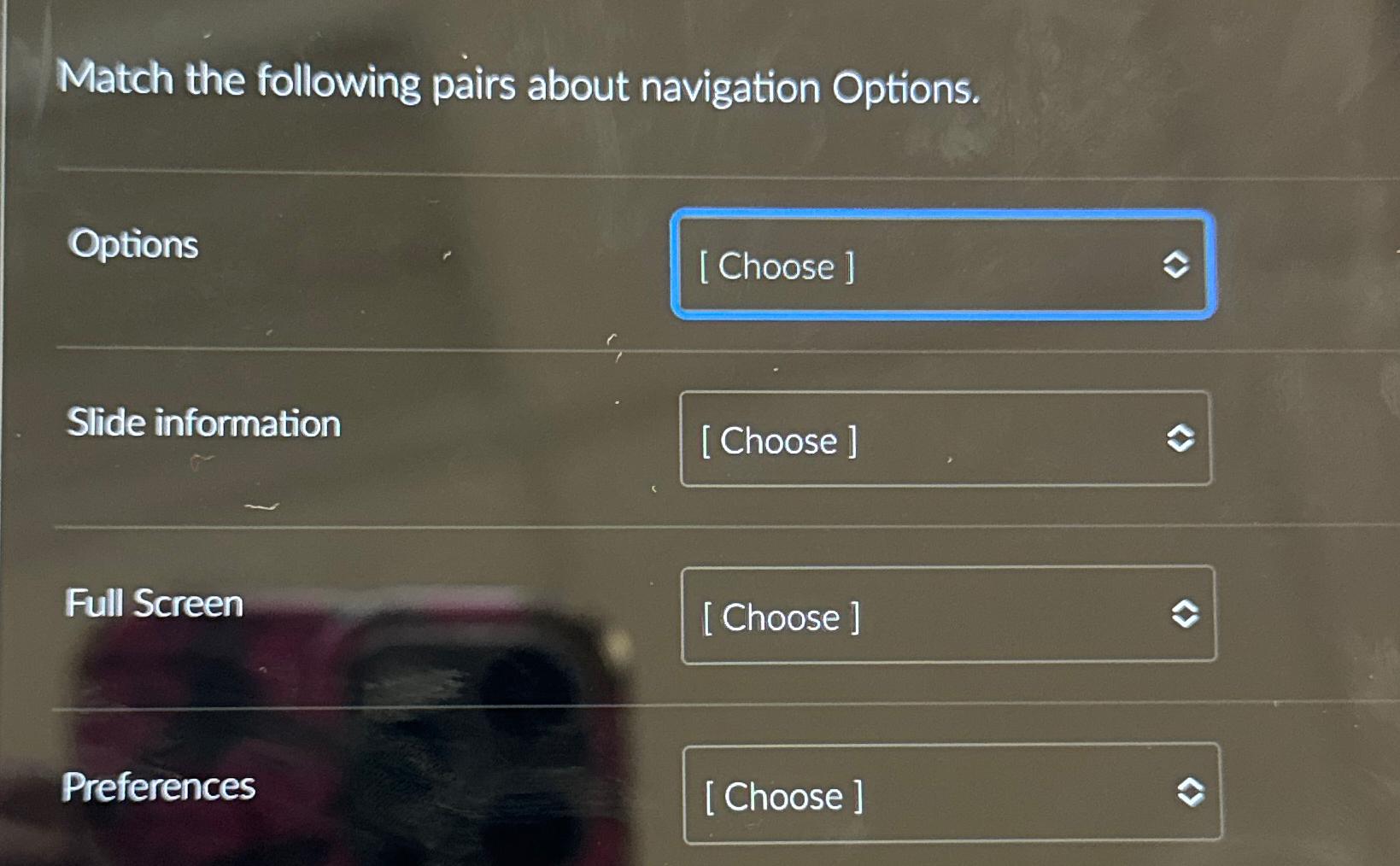 Solved Match the following pairs about navigation | Chegg.com