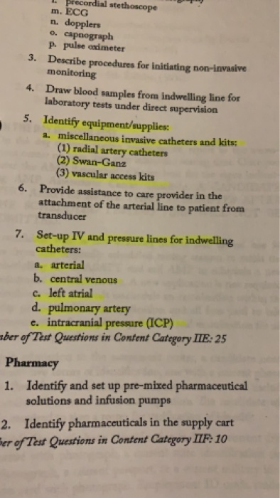 Solved I) A-line, CVP, PAC. Refer to Chapter 34 pp. 297-329 | Chegg.com