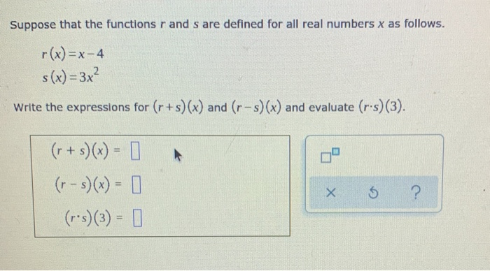Solved Suppose that the functions r and s are defined for | Chegg.com