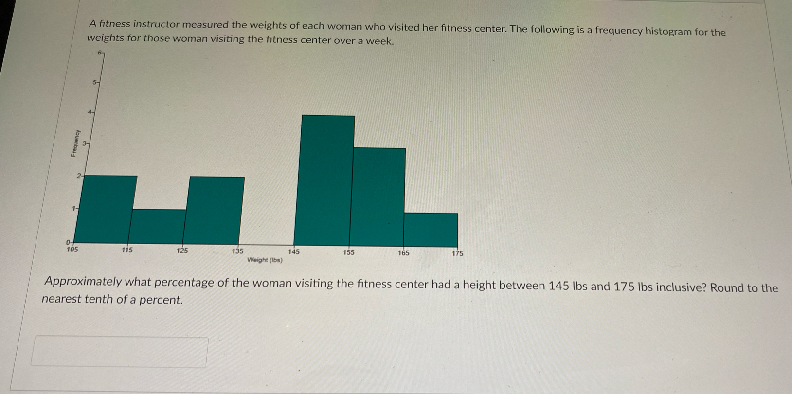Solved A fitness instructor measured the weights of each | Chegg.com