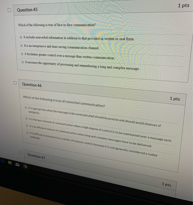 Solved Question 31 1 pt Which of the following interpersonal | Chegg.com