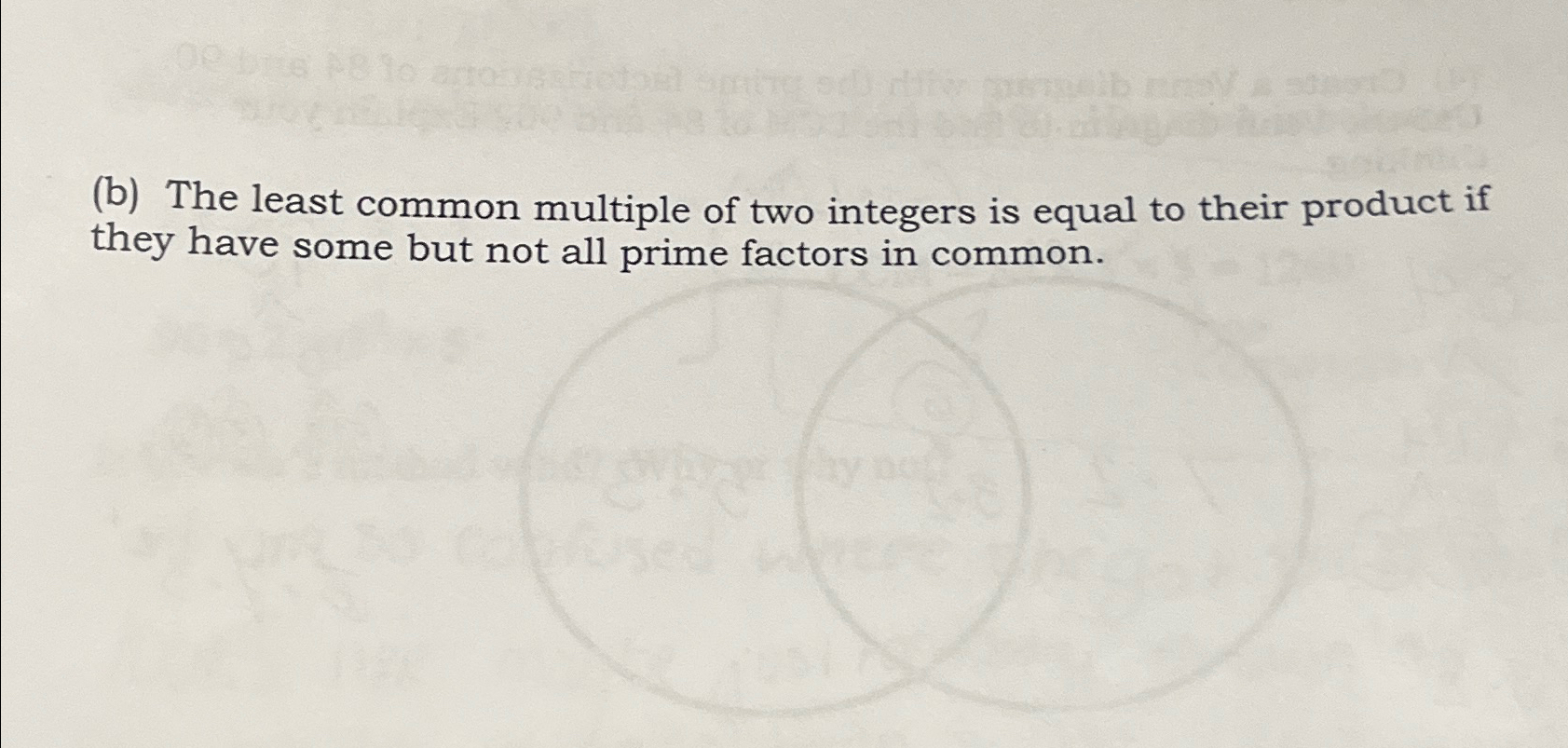 Solved (b) ﻿The least common multiple of two integers is | Chegg.com
