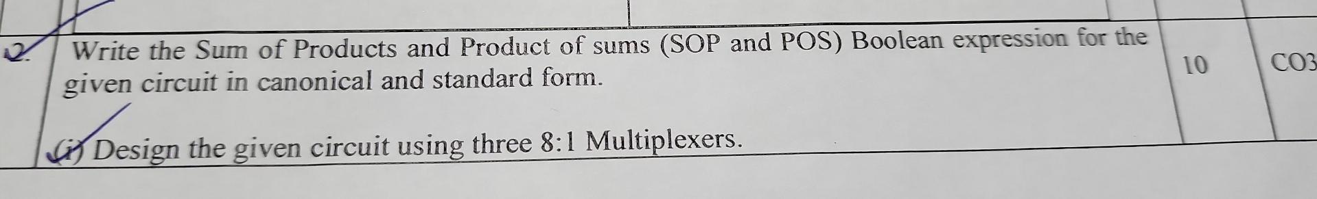 Solved Write the Sum of Products and Product of sums (SOP | Chegg.com