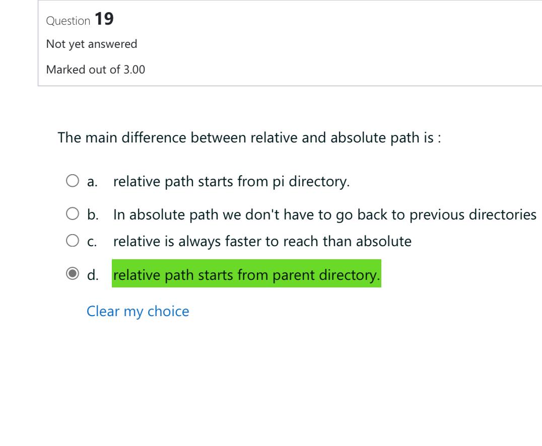 Solved Question19Not yet answeredMarked out of 3.00The main | Chegg.com
