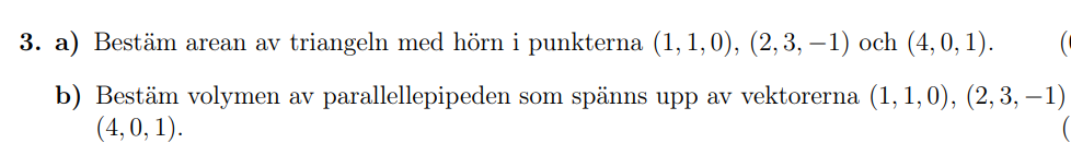 Solved a) ﻿Determine the area of the triangle with | Chegg.com