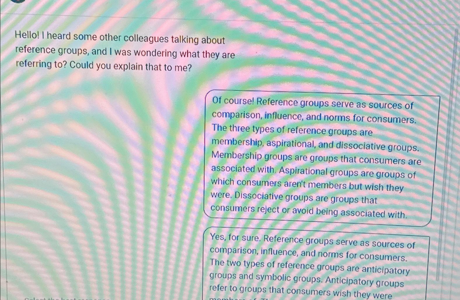 Solved Hello! I heard some other colleagues talking about | Chegg.com