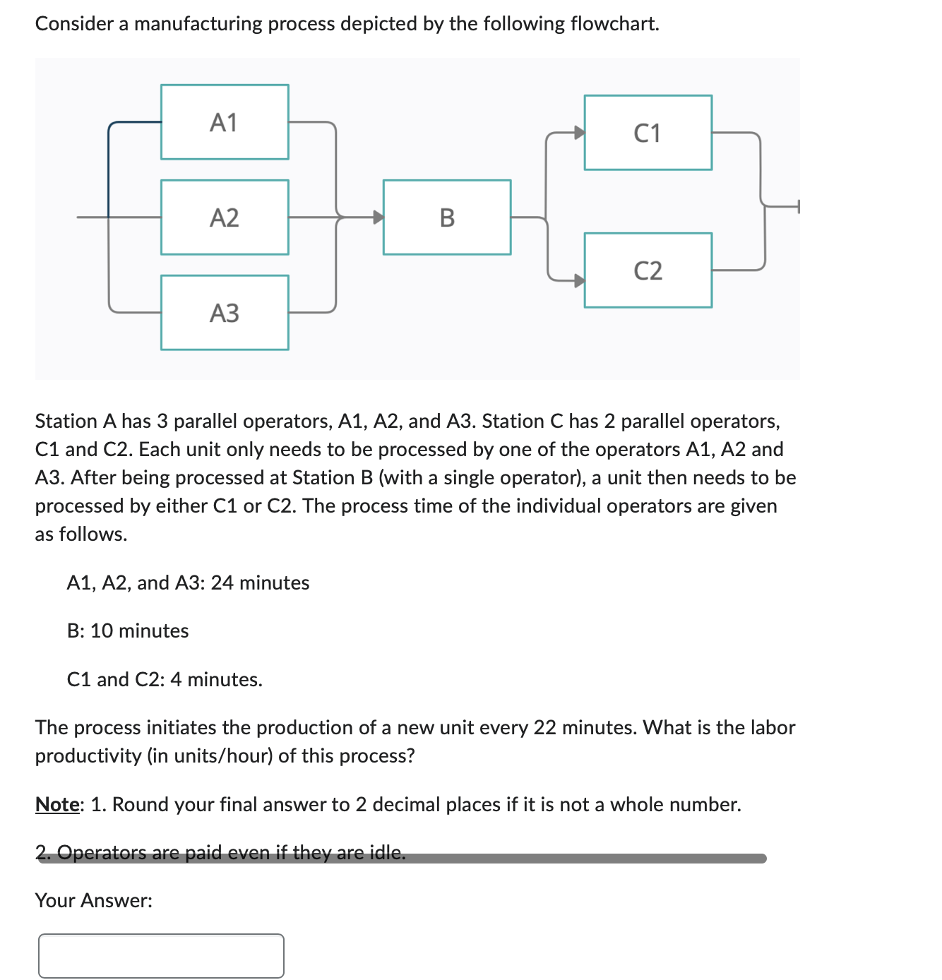 Solved Consider a manufacturing process depicted by the | Chegg.com