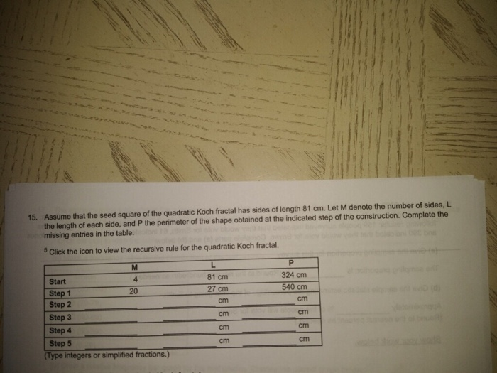 Solved 15. Assume that the seed square of the quadratic Koch | Chegg.com