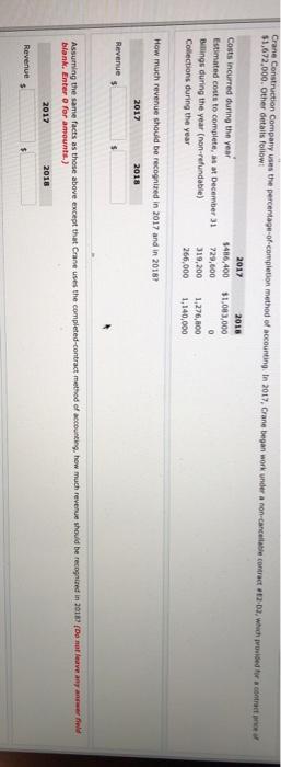 Solved Carla Vista Construction Company has entered into a | Chegg.com