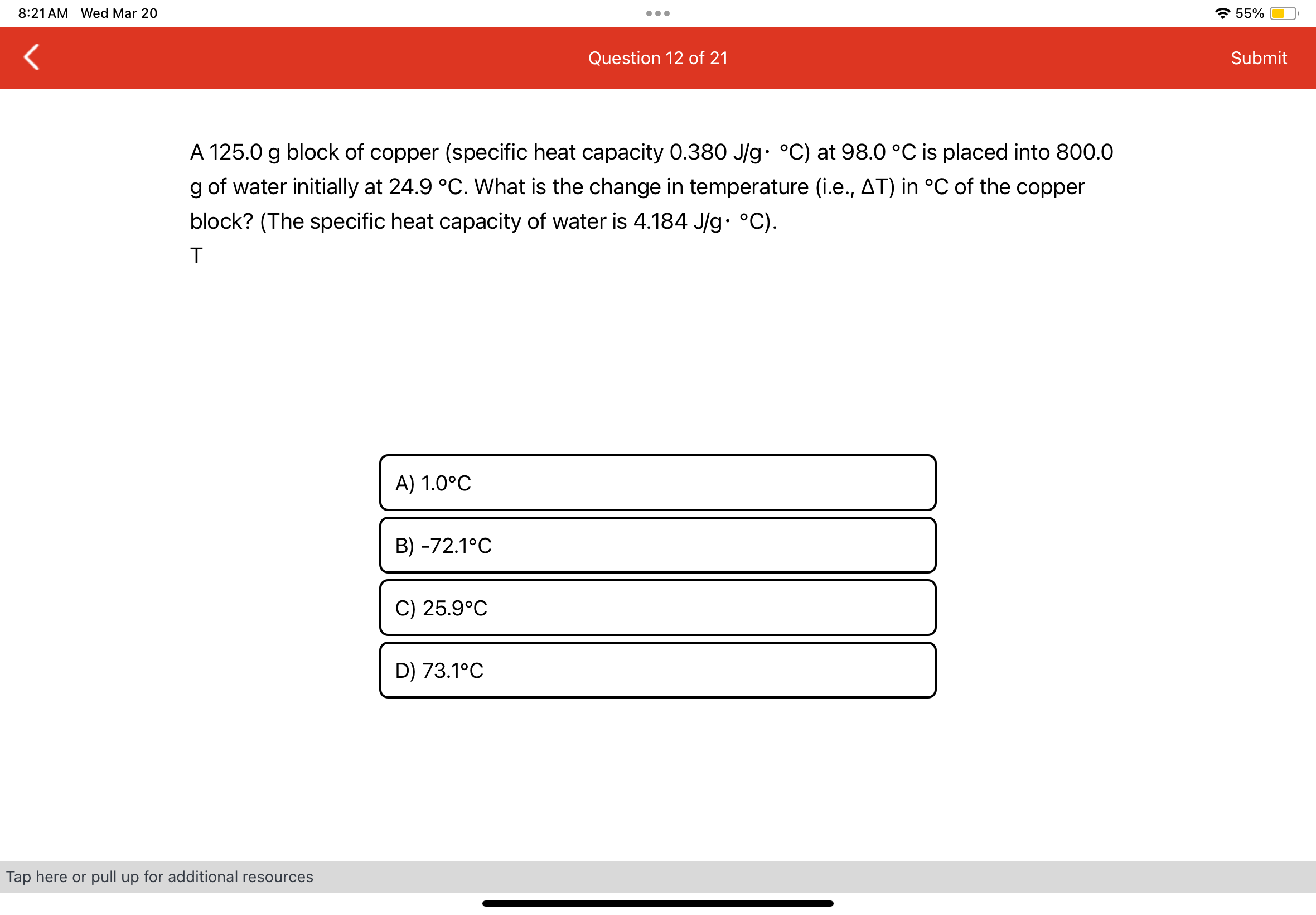 Solved A 125.0g ﻿block of copper (specific heat capacity | Chegg.com