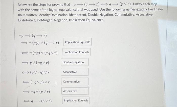 Solved Below are the steps for proving that | Chegg.com