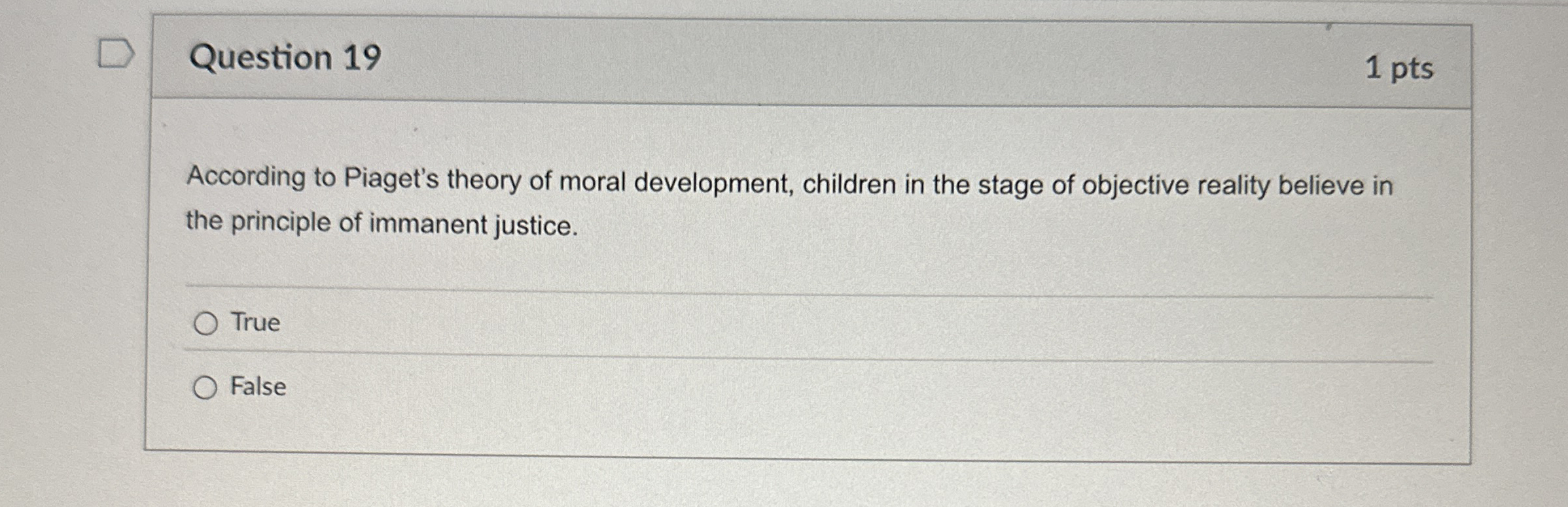 Solved Question 19According to Piaget's theory of moral | Chegg.com