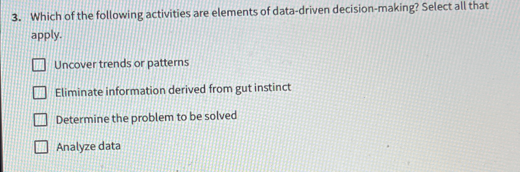 Solved Which of the following activities are elements of | Chegg.com