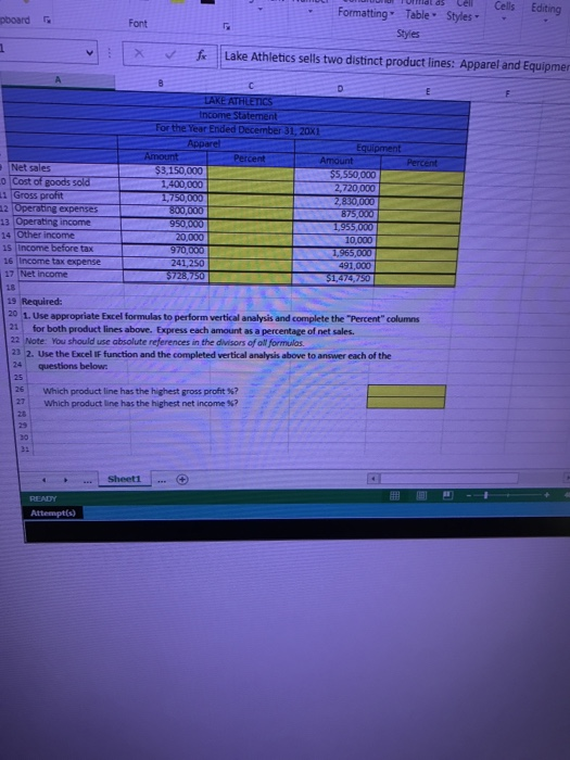 Solved Cells Editing pboard Font Formatting Table Styles | Chegg.com