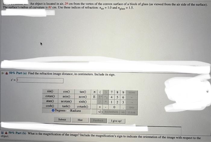 Solved An object is located in air, 29 cm from the vertex of | Chegg.com