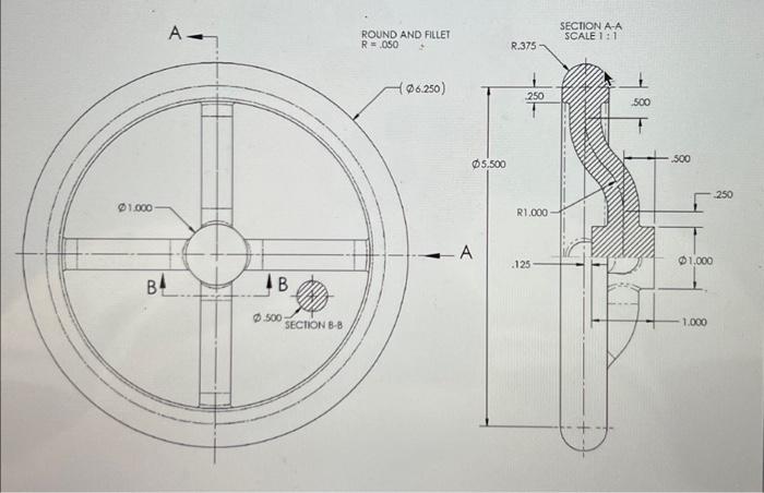 Solved Create a SolidWorks model of the object shown in the | Chegg.com
