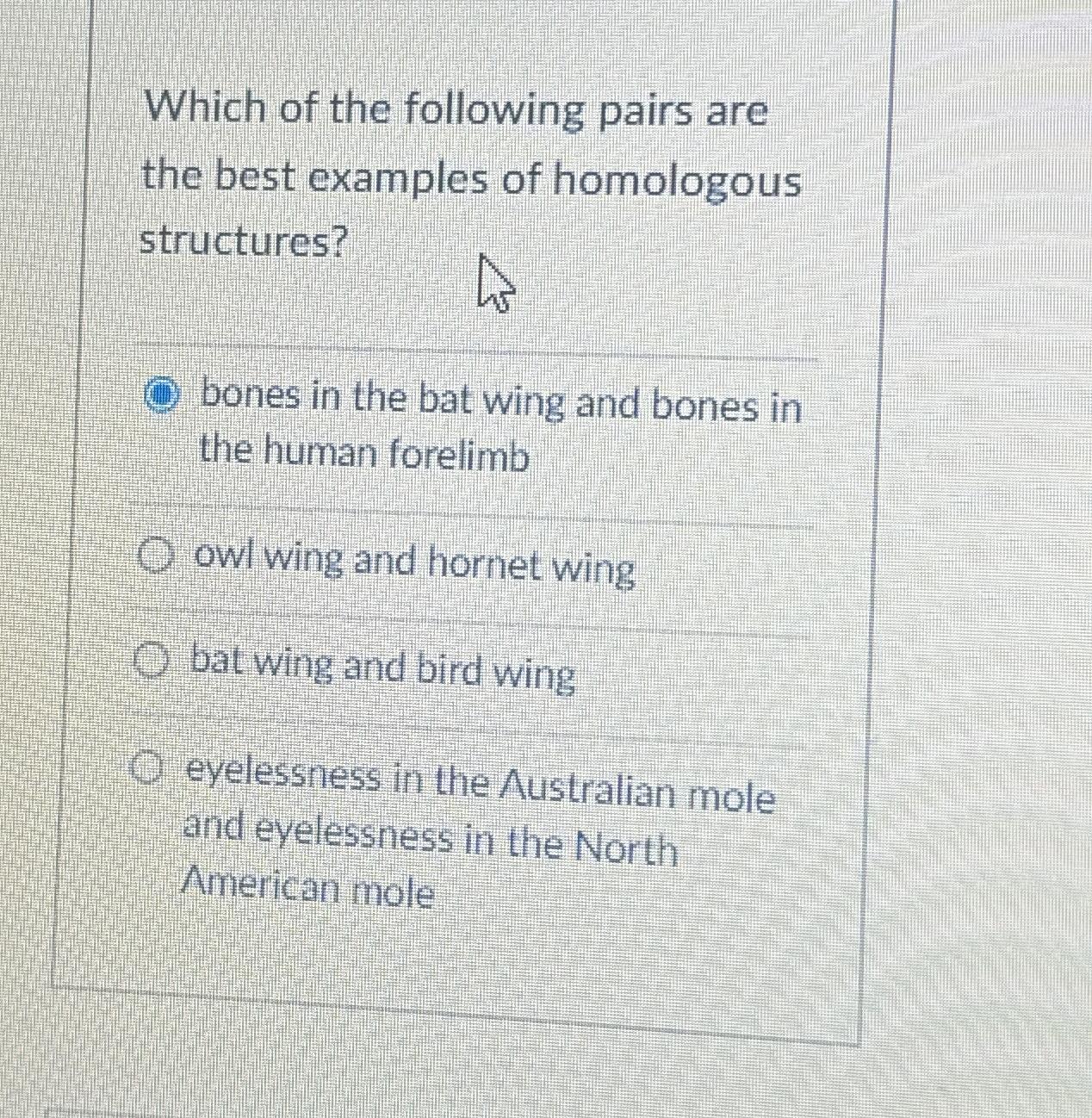 Solved Which of the following pairs are the best examples of | Chegg.com