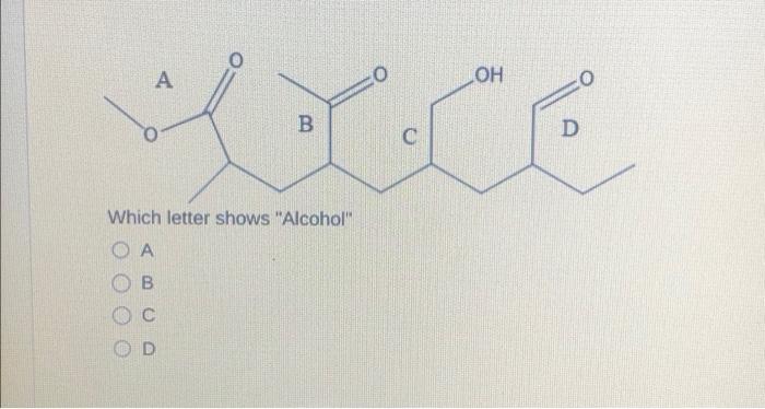 Solved Which letter shows "Alcohol" | Chegg.com