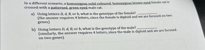 Solved In a different scenario, a homozygous solid-coloured, | Chegg.com