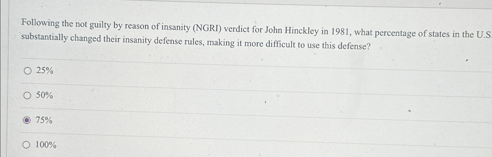 Solved Following The Not Guilty By Reason Of Insanity Ngri 8180
