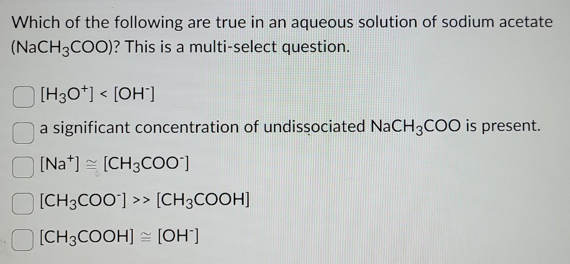 Solved Which of the following are true in an aqueous | Chegg.com