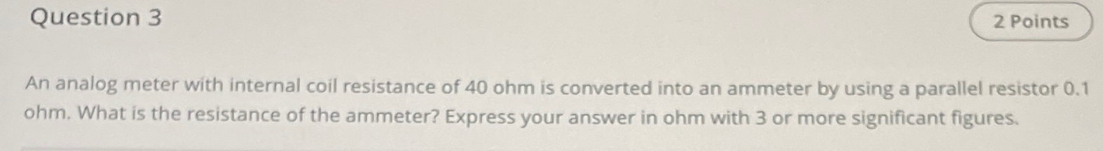 Solved Question 3An analog meter with internal coil | Chegg.com