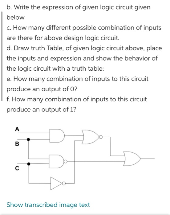 Solved b. Write the expression of given logic circuit given | Chegg.com