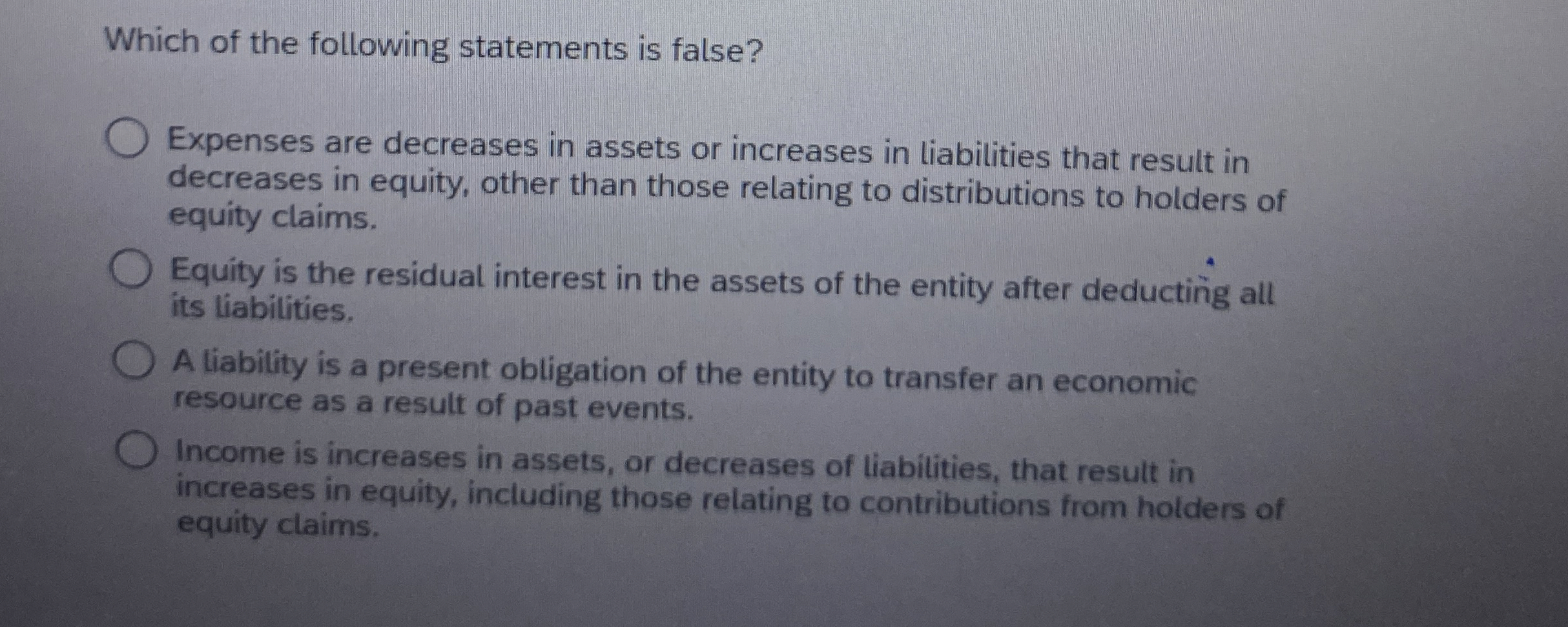 Solved Which of the following statements is false?Expenses | Chegg.com