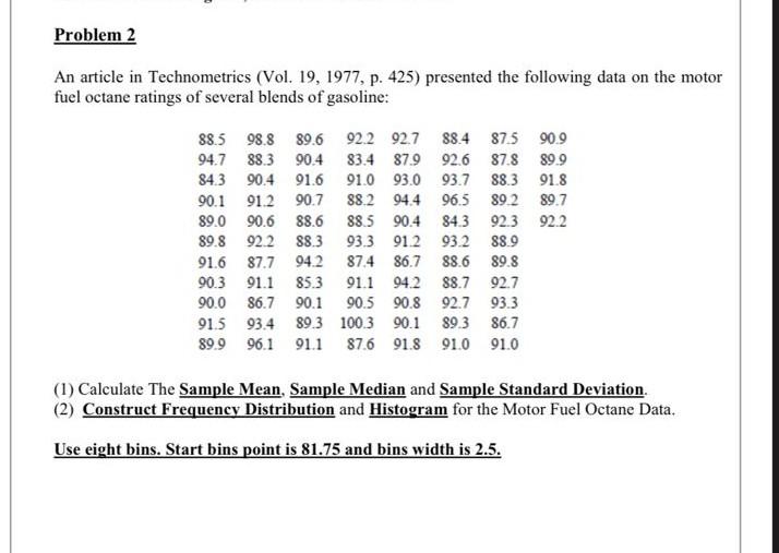 Solved An article in Technometrics (Vol. 19,1977, p. 425) | Chegg.com