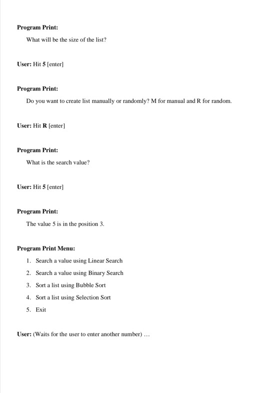 Solved Question Develop A Menu Driven Program That Performs