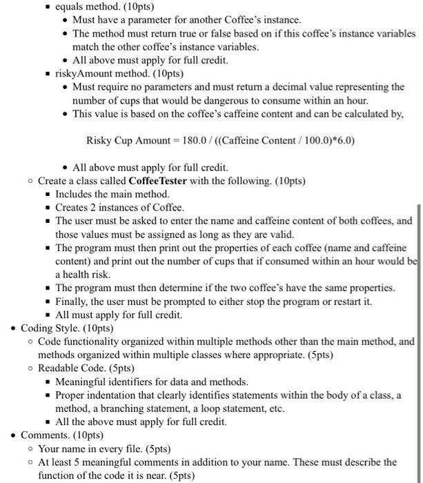 Solved Homework 04 Coffee Hour Objective: Create a program | Chegg.com