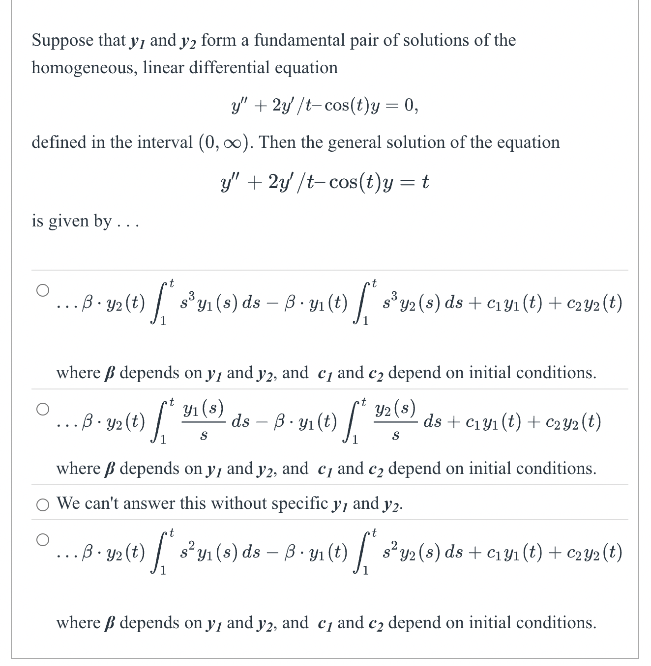 Solved Suppose that y1 ﻿and y2 ﻿form a fundamental pair of | Chegg.com